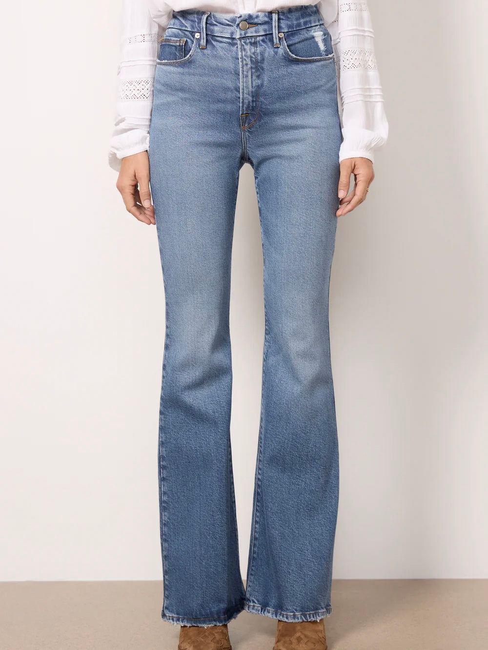 Good Legs Flare Deep V Yoke Jeans – Swish Avenue